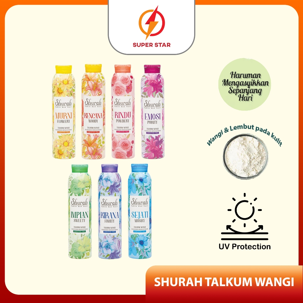 Shurah Talkum Wangi 100g (True Kirana/ Kencana/ Dream/ Pure/) | Shopee ...