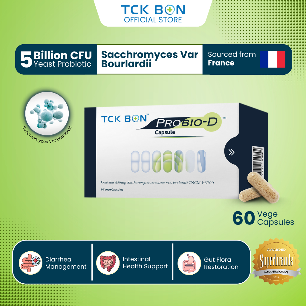 TCK BON Probio-D (60 Capsules x 1 Box) | Yeast probiotics for gut ...