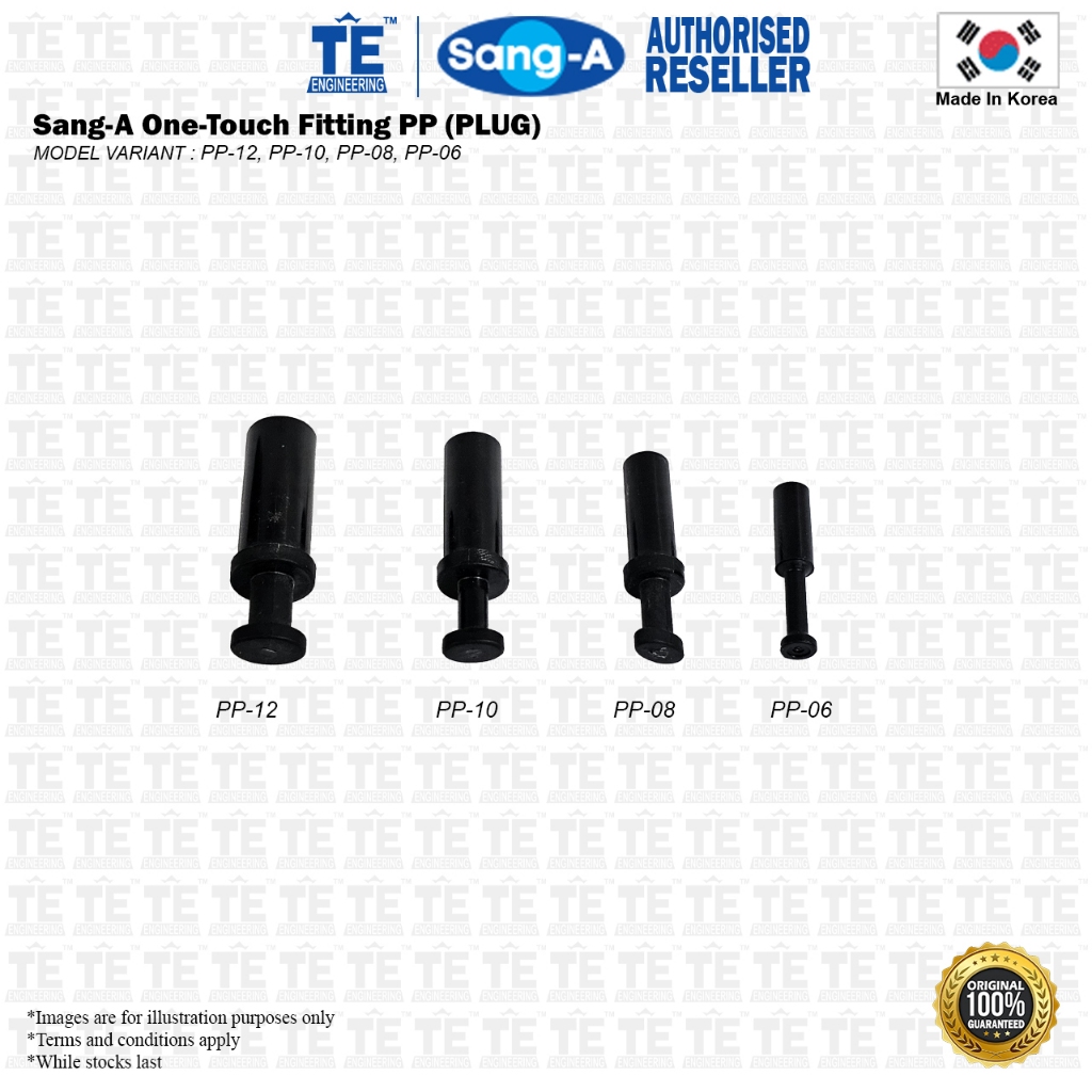 SANG-A Pneumatic One-Touch Fittings (Plug) PP 04 / 06 / 08 / 10 / 12 ...
