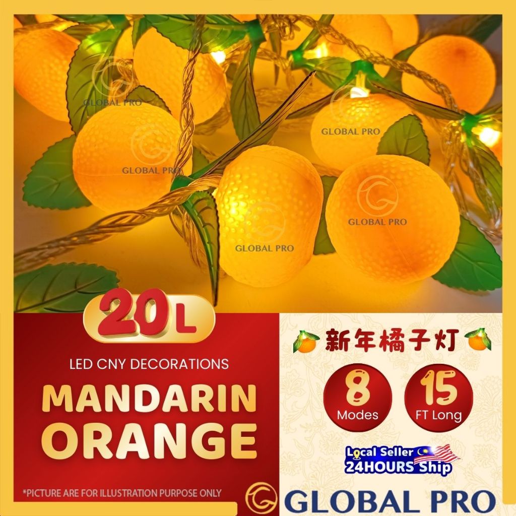 CNY String Decor Light 新年裝飾灯 Mandarin Oranges Light Red Light New Year ...