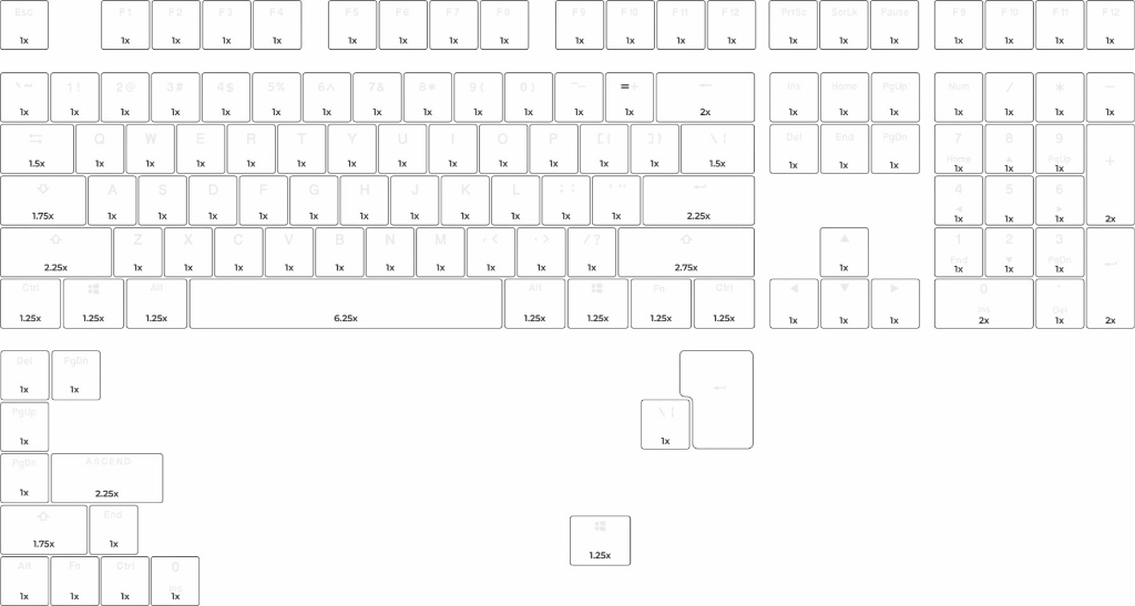 GLORIOUS ABS Doubleshot Keycaps V2 OEM Profile RGB Shine-through 123 ...
