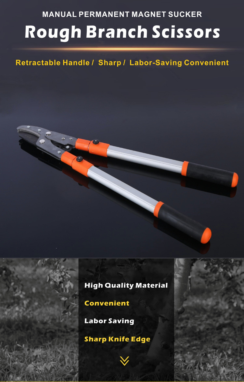 Telescopic Pruning Branch Scissor Cut Branch Shear Antislip Grip ...