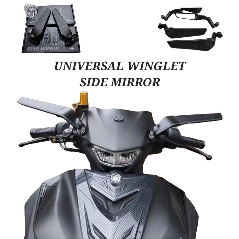 SIDE MIRROR - YAMAHA XMAX 250 / 300 /350 WINGLET DESIGN CNC | Shopee ...