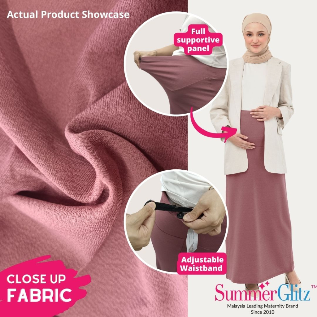 SummerGlitz Maternity Skirt A Line Long Pregnant Women / Kain Pregnant ...