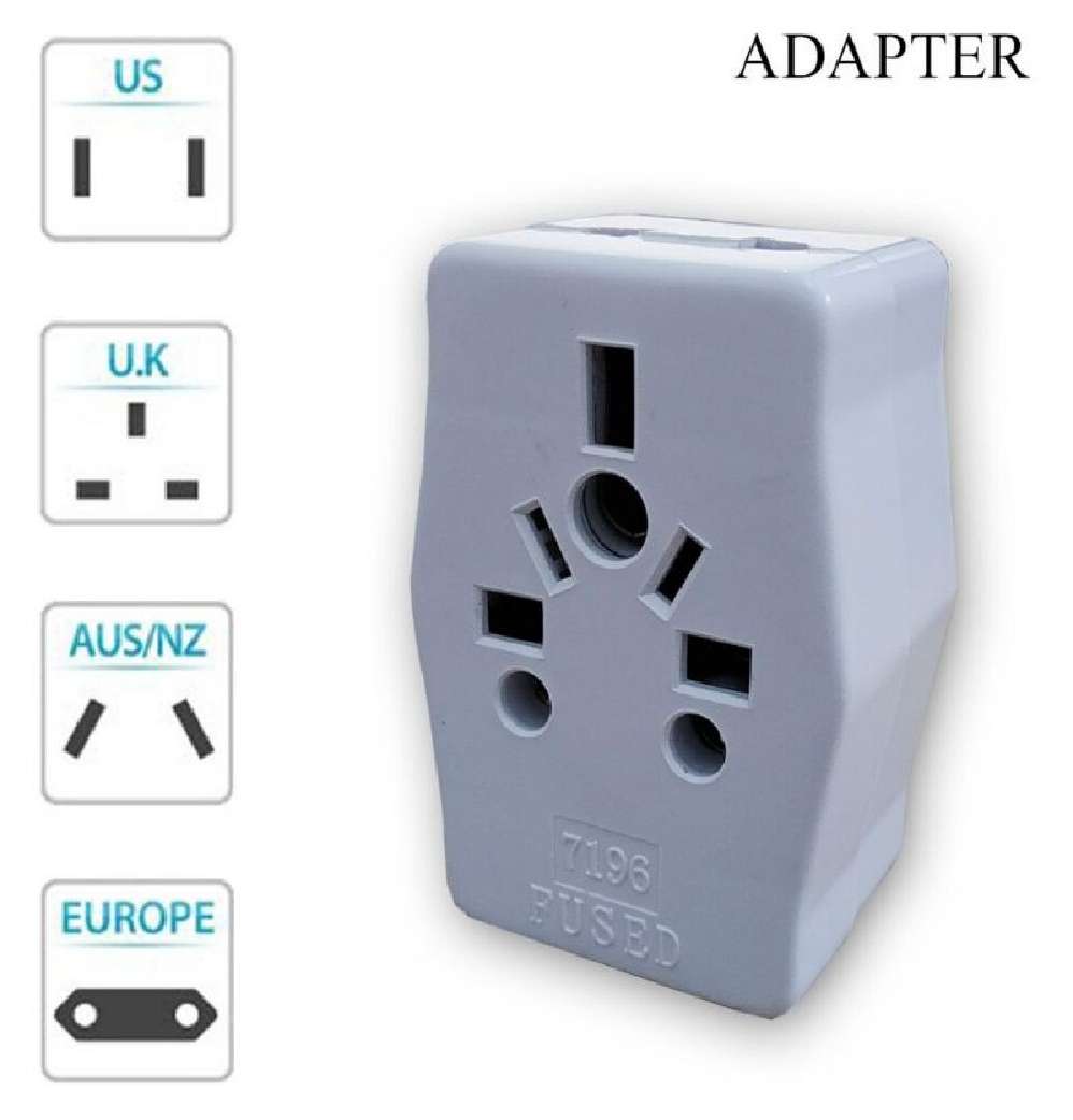 Universal Travel Multi Adapter Socket 3 Way 3 Pin UK Plug Support AU EU ...