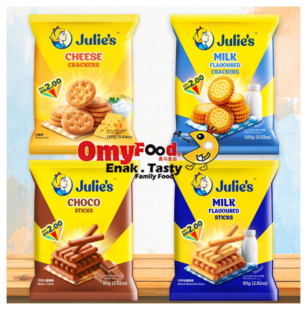110g / 100g / 80g Julie's Cheese Crackers, Milk Flavoured Crackers ...