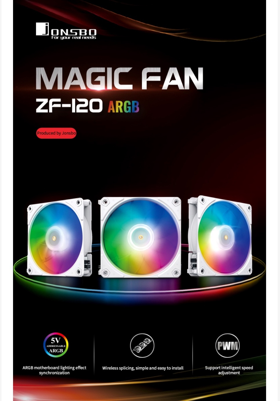 Jonsbo ZF-120 3 Pin ARGB PWM 12cm / Building Block Fan / Magic Fan / PC ...