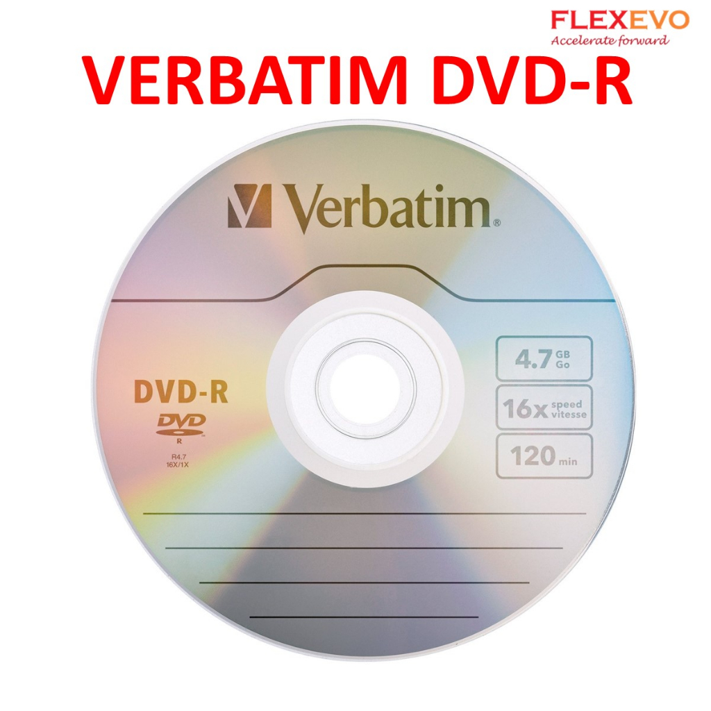 VERBATIM DVD DVDR DVD-R Recordable 4.7GB 16X 120MIN ( 50PCS ) | Shopee Singapore
