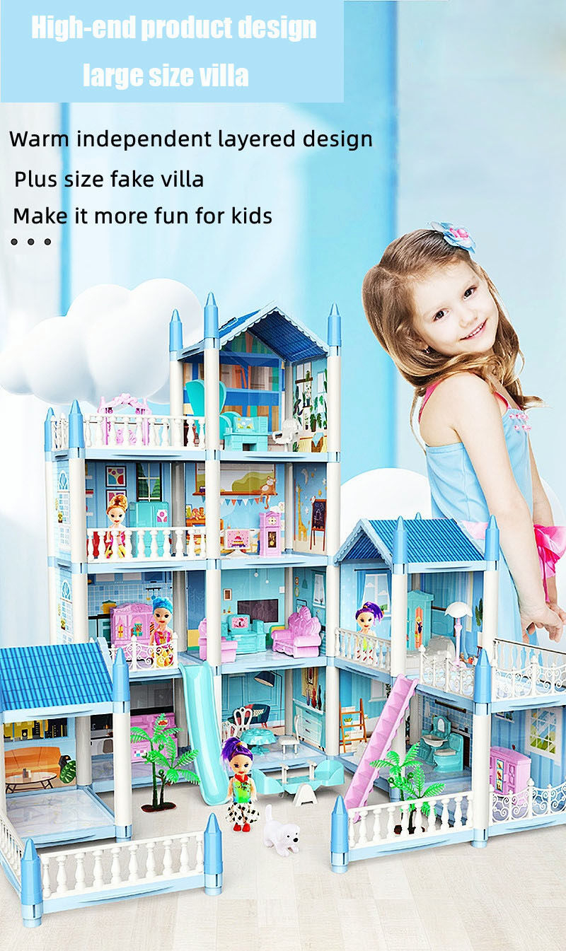 DIY Doll House Model Toy pretend Play Princess Dream Castle Toys for ...