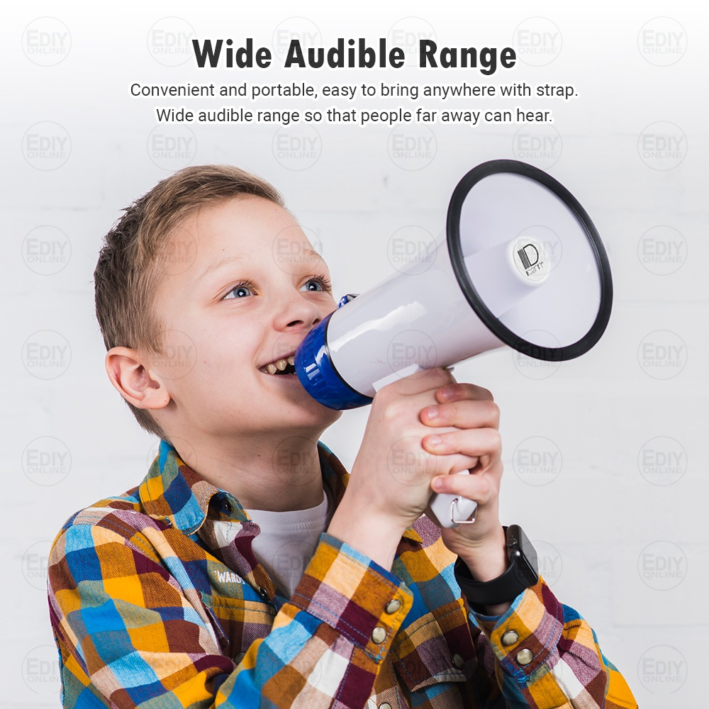 DENN MEGAPHONE DC RECHARGEABLE DMG-204RB PORTABLE USB SD SIREN VOICE ...