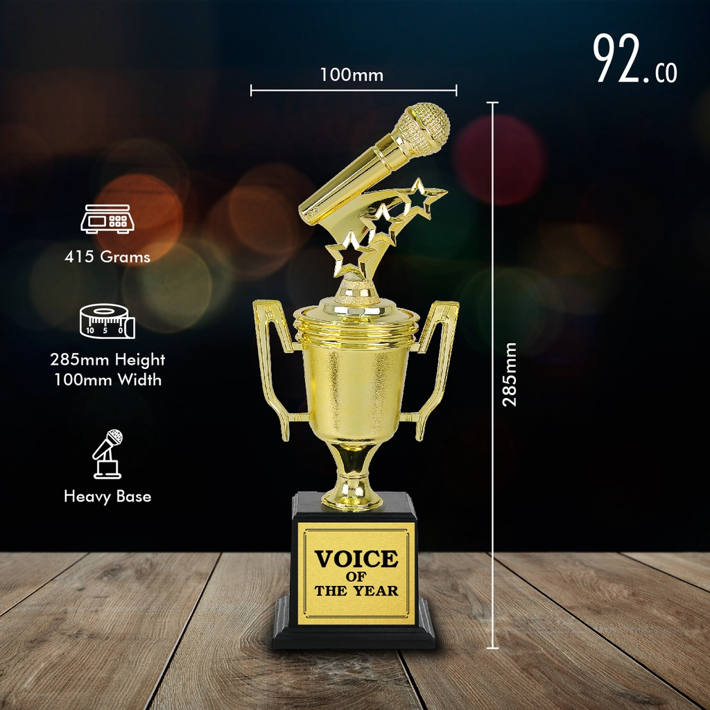 [Karaoke Trophy] Microphone Trophy Singing Trophy Mic Trophy. Trophy ...