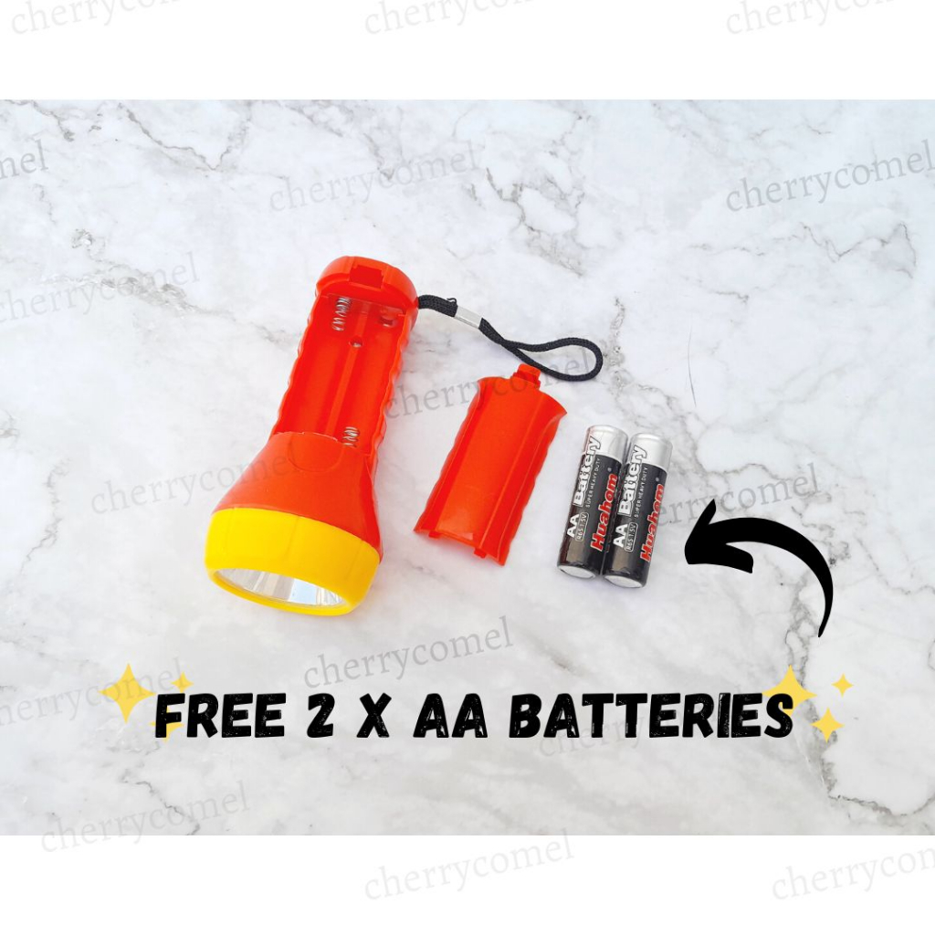 FREE BATTERIES! Small Torchlight Flashlight for Kids White Light Flash ...