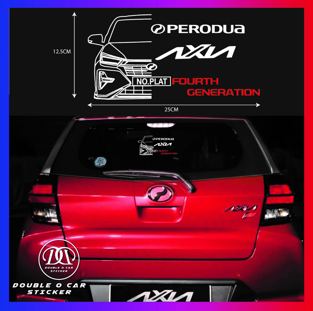 Perodua Axia fourth generation shape&words sticker KI00591(PM ME NO ...