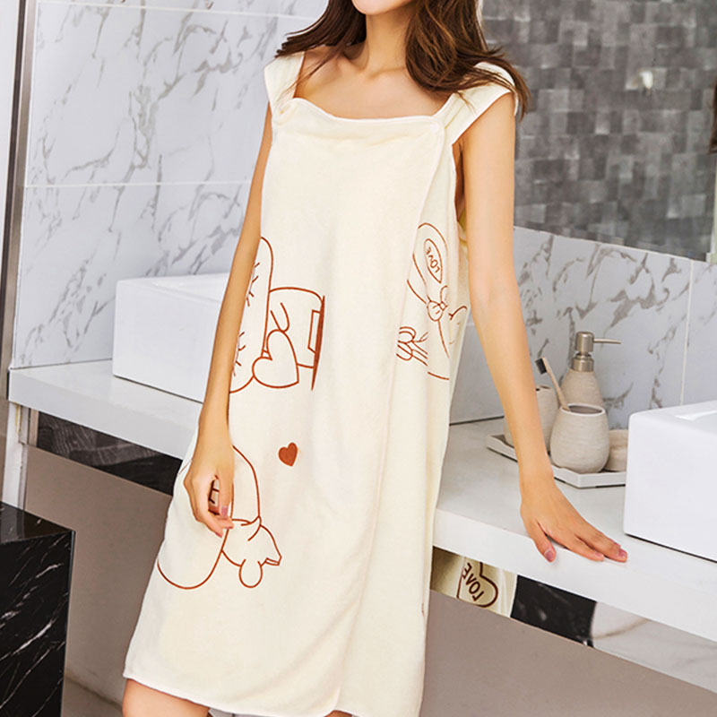 FAST DRYING Microfiber Wearable Bath Towel Super Soft Beach Spa Shower Women Bathrobe Dress ...