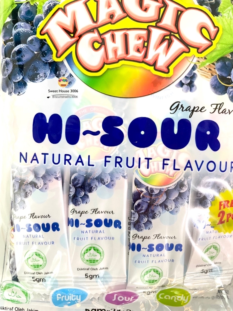 Twinfish Magic Chew Hi Sour Chewy Candy Mix Fruit Apple Grape ...
