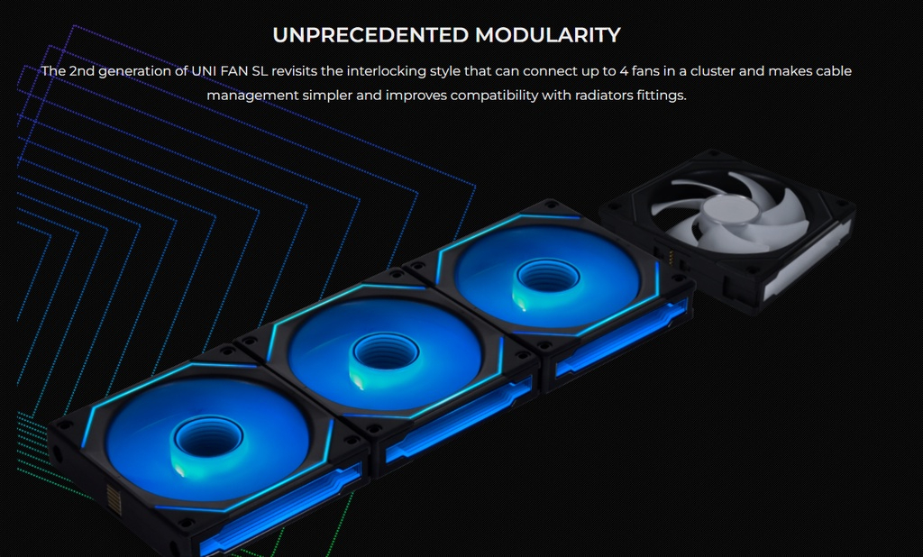LIAN LI SL120-3 UNI FAN INFINITY ARGB 120mm PWM FAN(3 FAN PACK) - BLACK ...