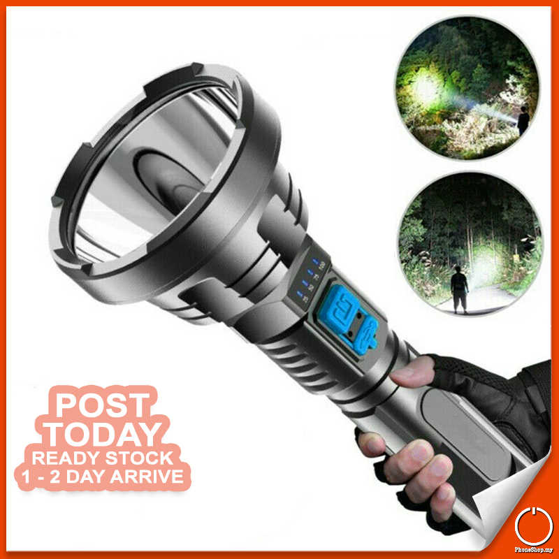 3 MODES Waterproof Wide Range LED Torch Light Rechargeable Torchlight ...