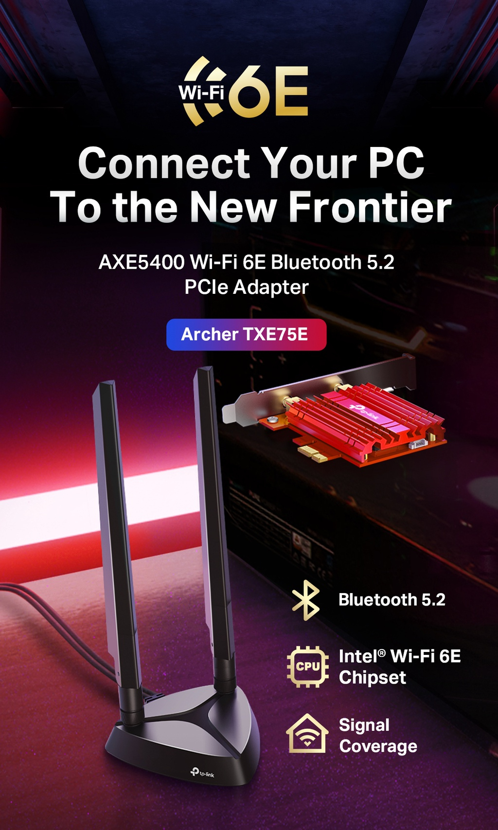 TP-Link Archer TXE75E AXE5400 Tri-Band ( New 6Ghz ) WIFI 6E & WIFI 6 ...