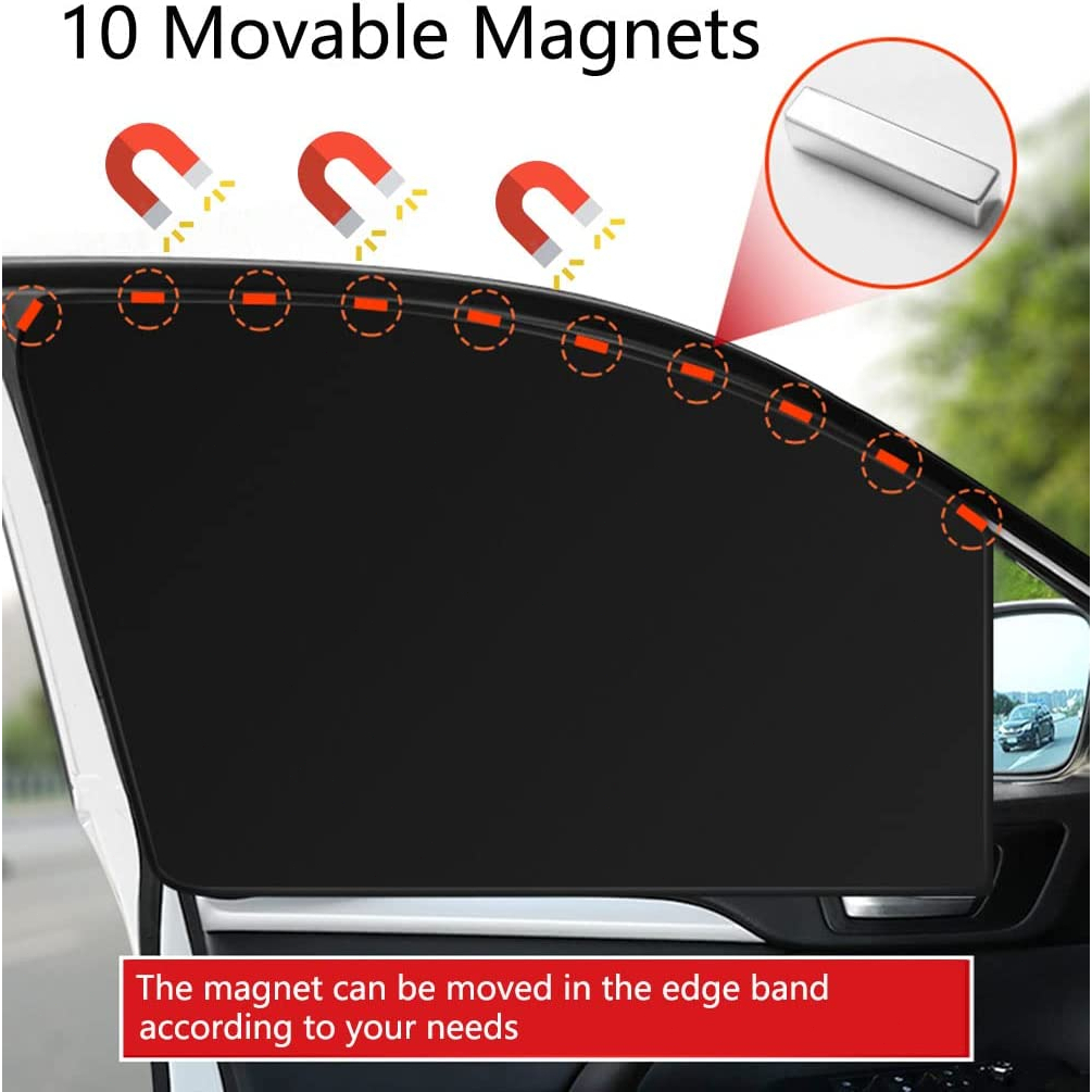 HOTOP 4Pcs Universal Car Curtain Side Window Sun Shades Magnetic ...