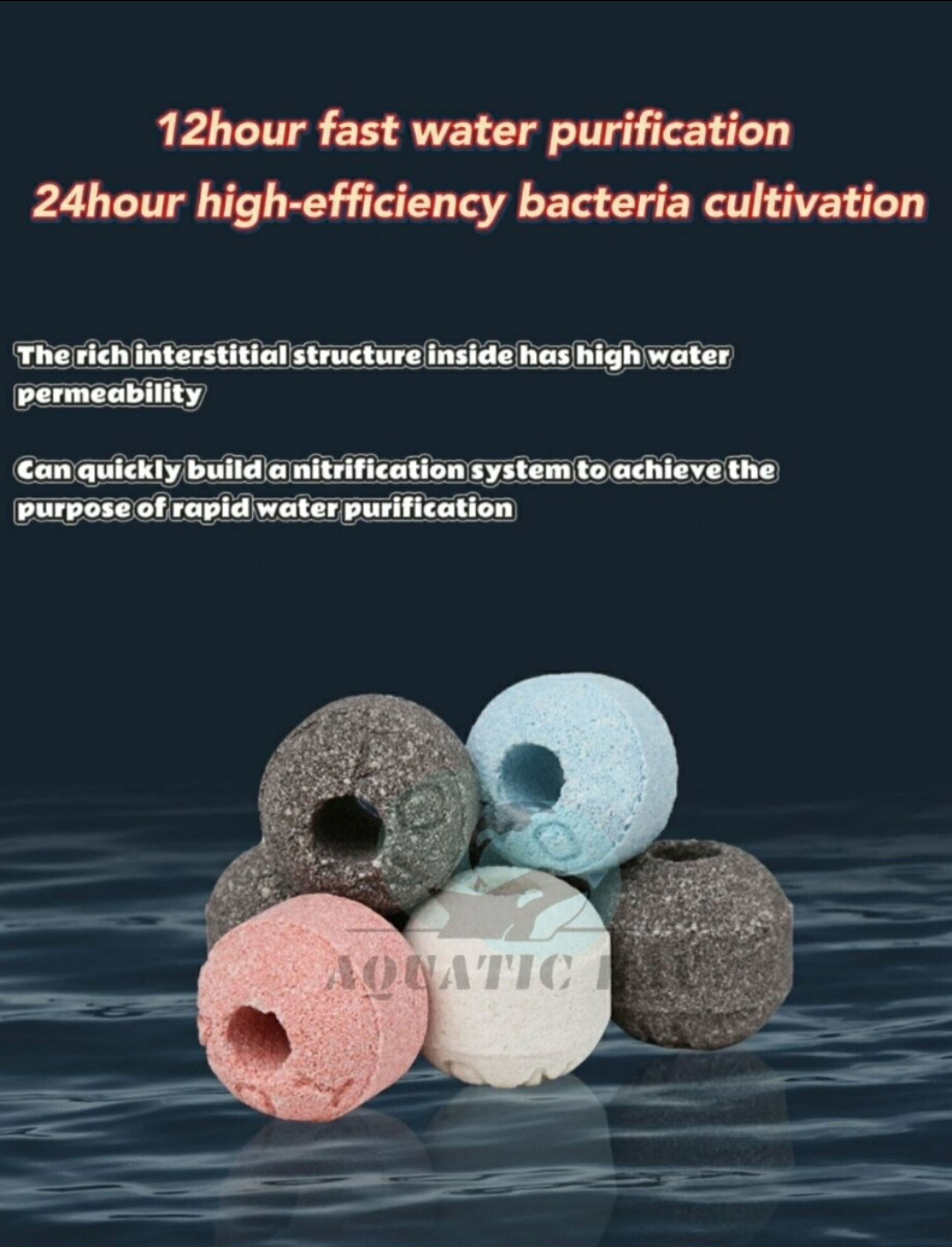 500G-5KG 5 Color NO.1 Mineral Bacteria Raw Ore Ball Aquarium Media ...