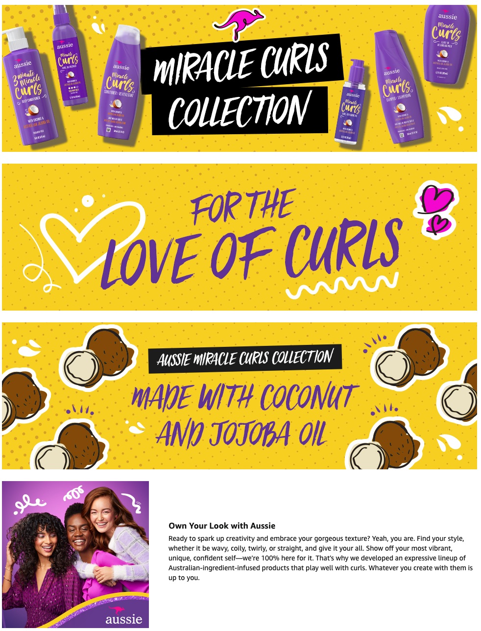 Aussie Total Miracle 7 in 1 Shampoo, Conditioner & 3 Minute Miracle Deep Conditioner Hair ...