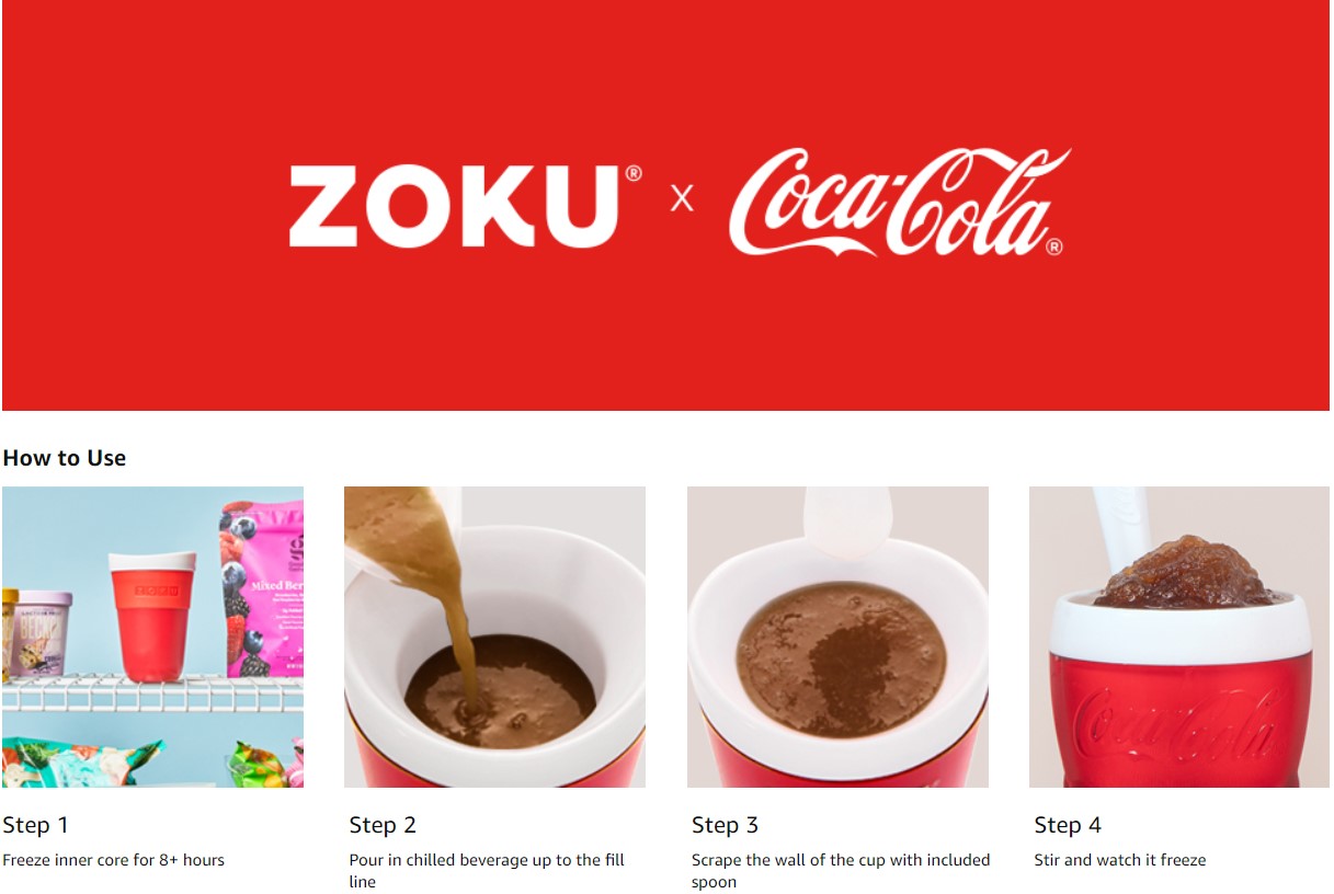 ZOKU Coca-Cola Float & Slushy Maker, Retro Make and Serve Cup with ...