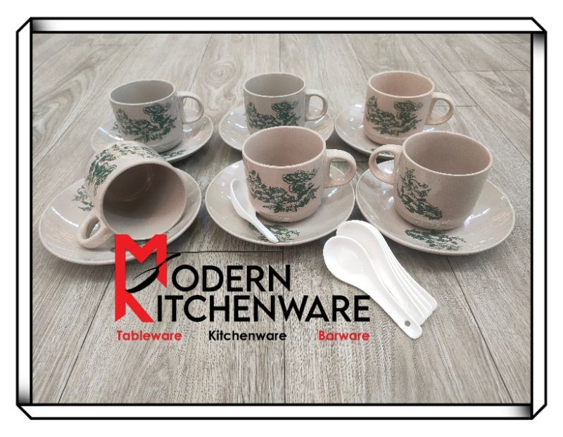 (MKitchenware)Ceramic Kopi Spoon Traditional Kopi Cup Set Traditional ...