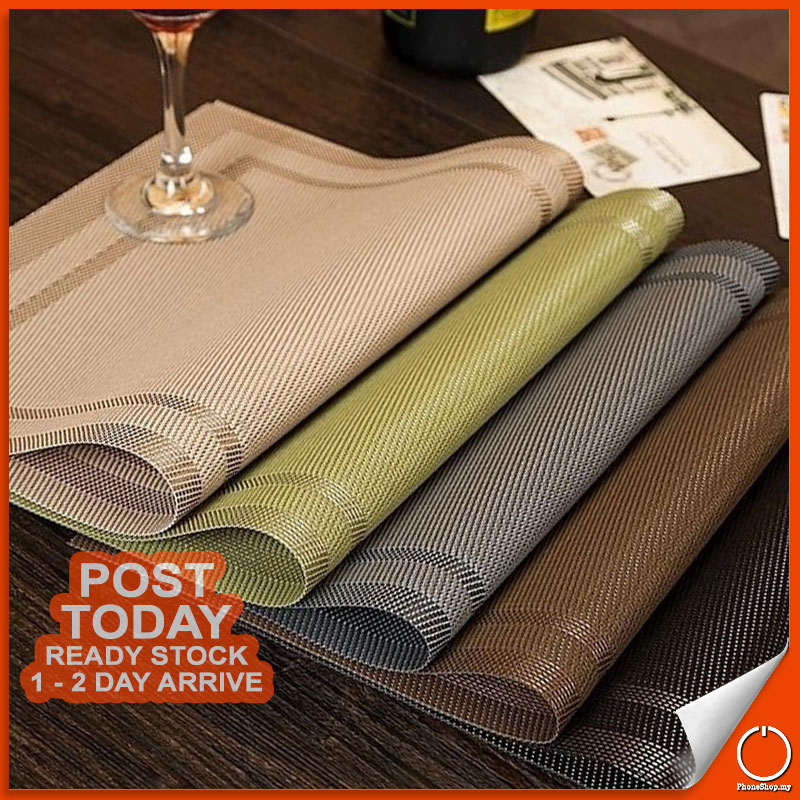 HEAT RESISTANCE Dining Table Mat Washable Non Slip Kitchen Tableware ...