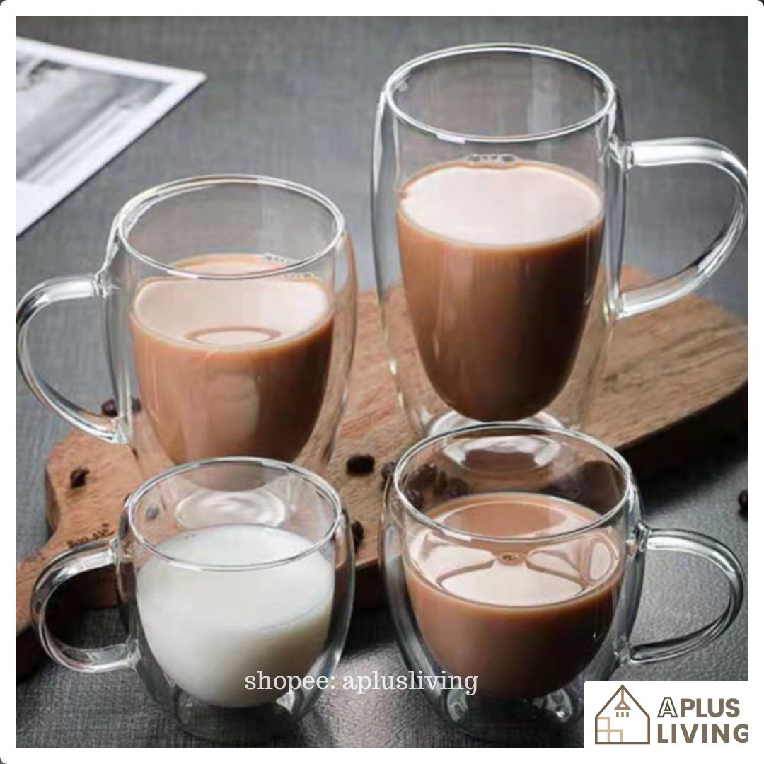 Double Wall Glass Cup Borosilicate Glass Double Layer Cup Mug Glass ...