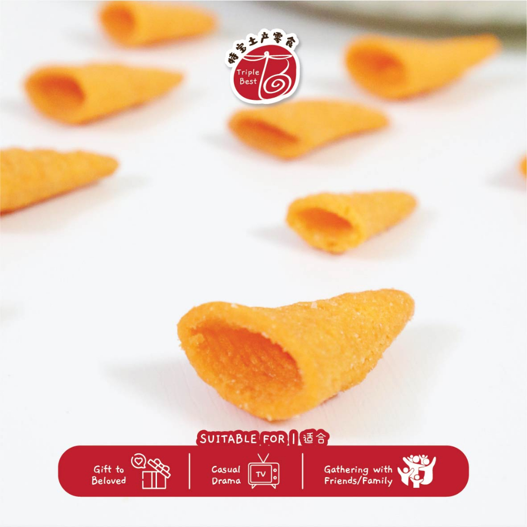 Ipoh Famous Corn Horn Crackers (Cheese) 金牛角脆(芝士味) | Shopee Singapore