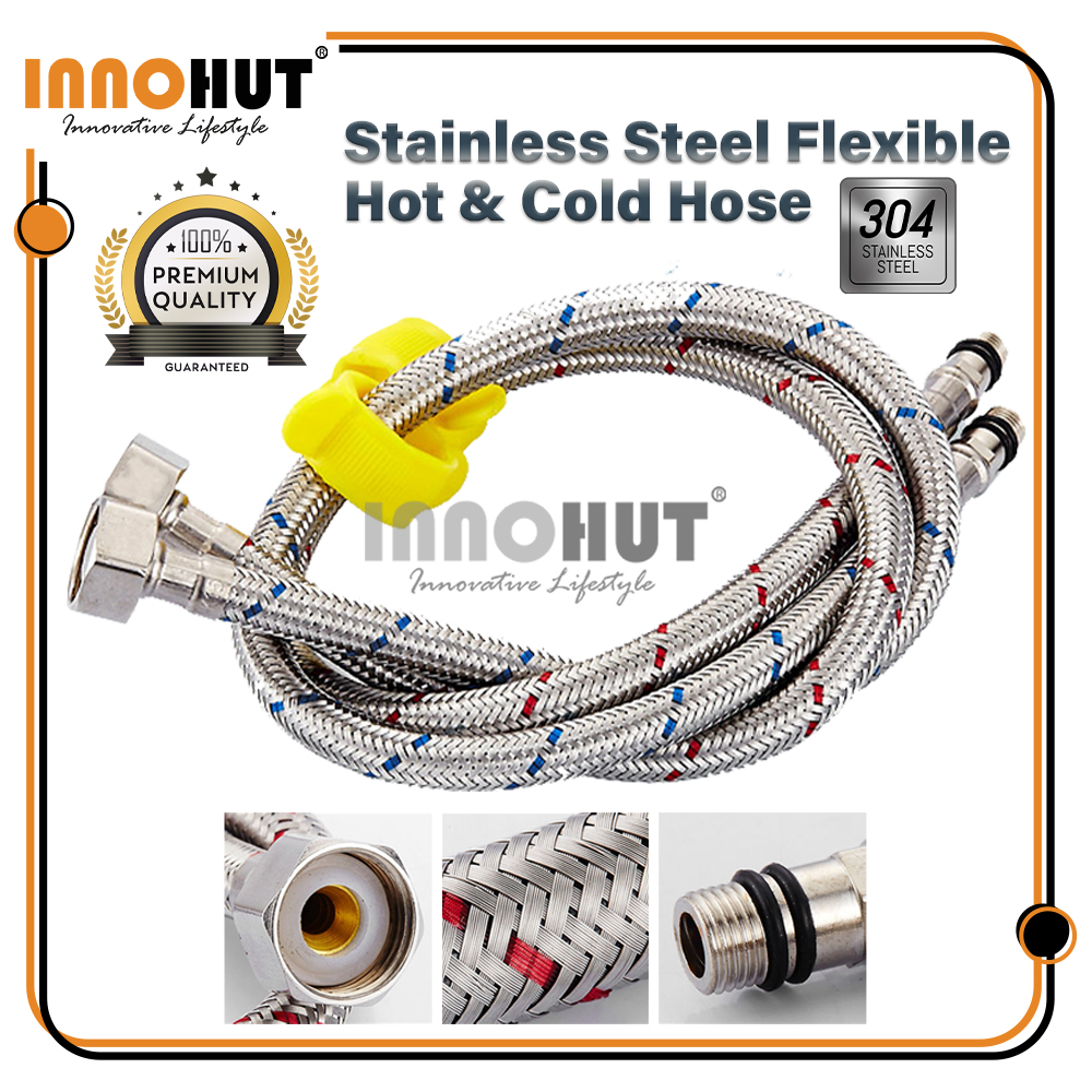Innohut Hot Cold Hose Flexible SUS 304 Stainless Steel Braided Faucet ...
