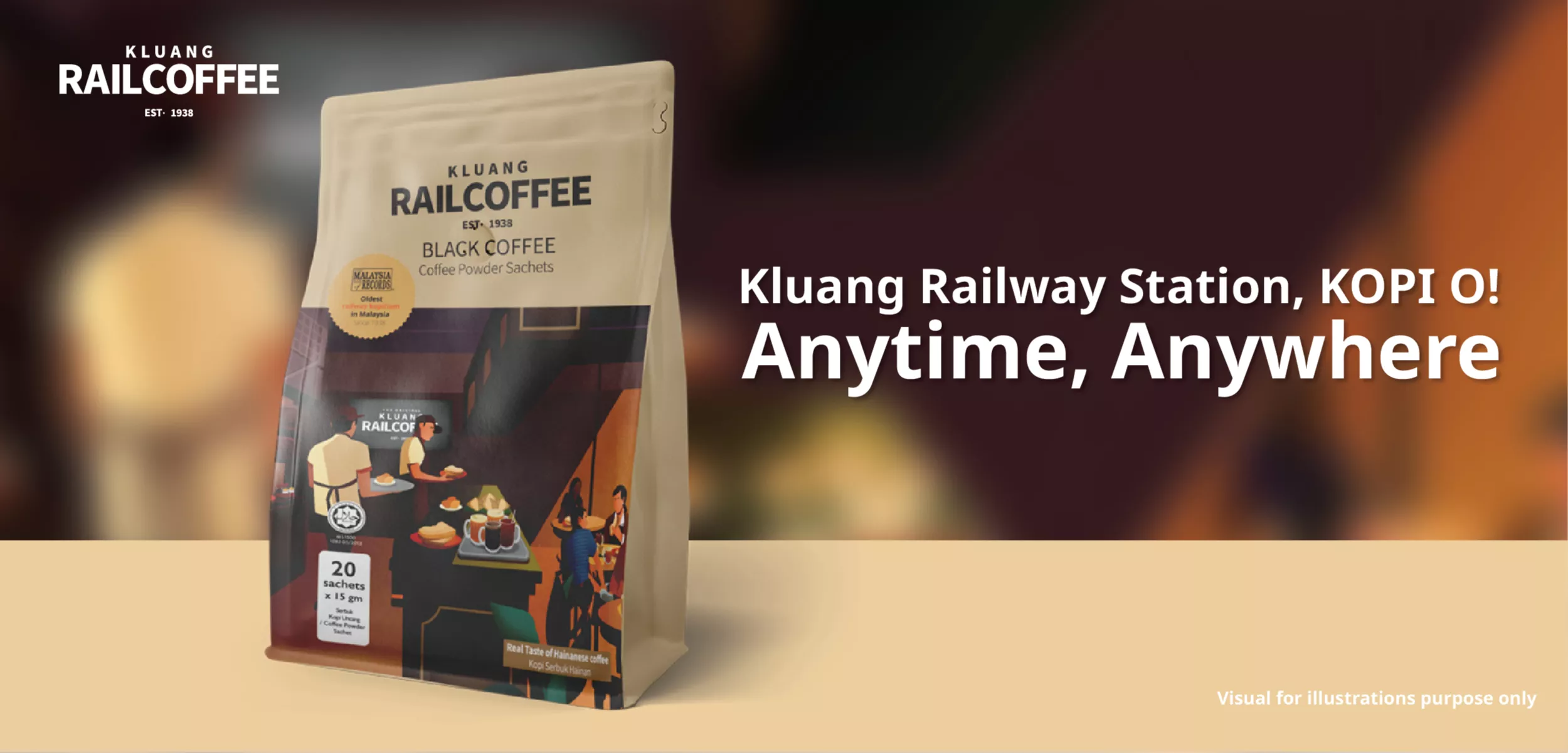 MR MAJU Kluang Rail Coffee Uncang 300gm Serbuk Kopi KluangRail Ah ...