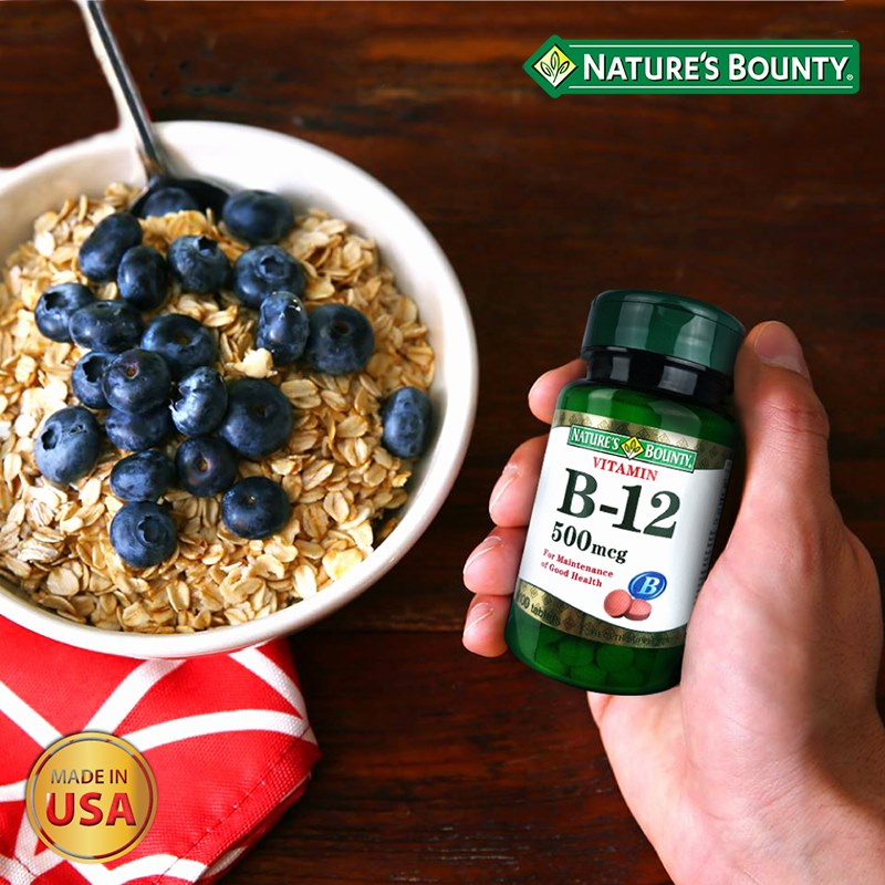Nature's Bounty Vitamin B-12 500mcg 100 Tablets ( cyanocobalamin B12 ...