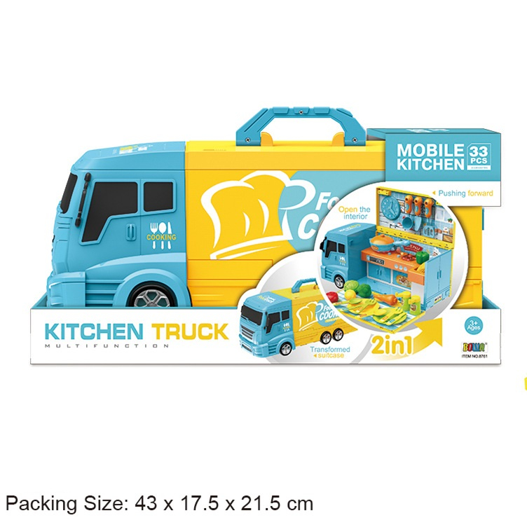 33 Piece Food Truck Toy Set for Kids – Kitchen Car with Simulation ...