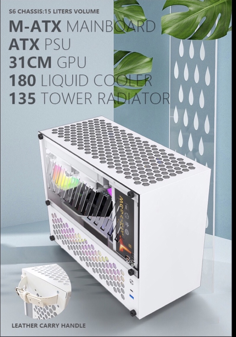 METALFISH S6 Computer Compact Case Gaming PC Chassis Support 31cm ...
