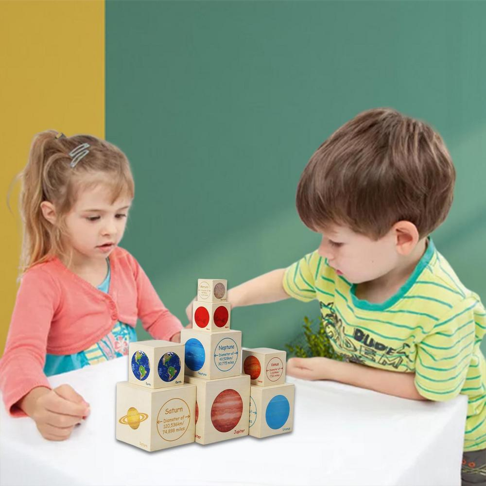 Wooden Solar System Cosmos Learning Game Toy Life Cycle Planets ...