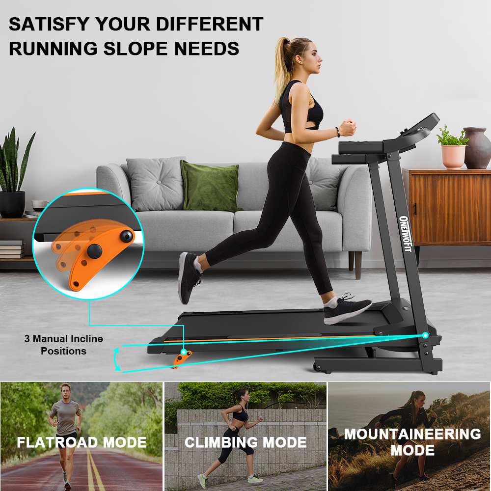 OneTwoFit Treadmill 12km/h Treadmill Foldable Treadmill 2.5HP Silent ...