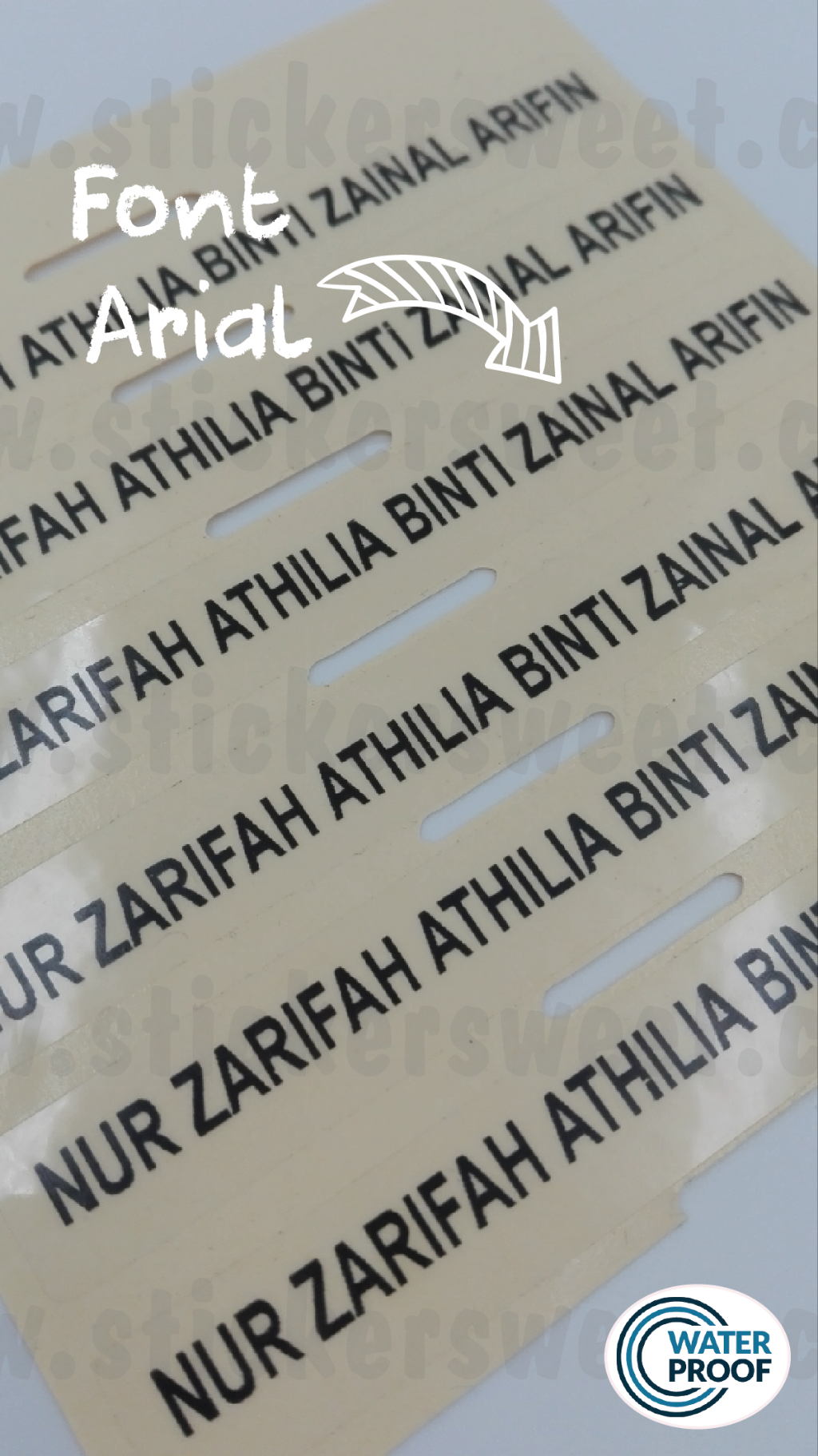 Sticker Nama Transparent Kalis Air / Name Sticker Transparent Clear ...