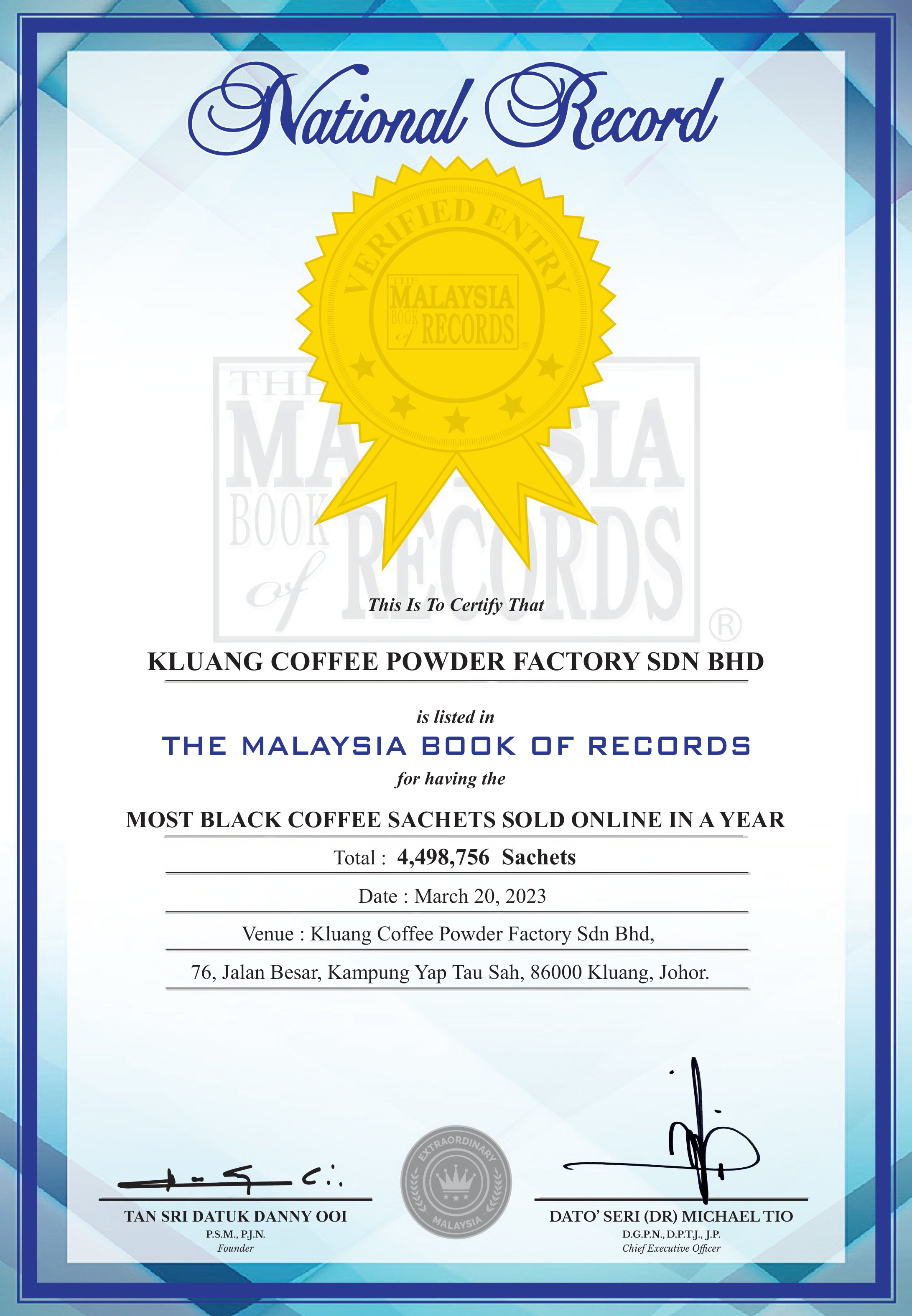 Kluang Coffee Cap Television Coffee O Empty (100 Sachets x 1 Tub ...