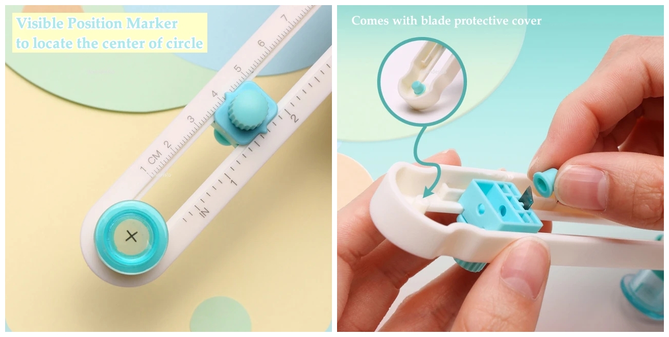 Multifunctional 360 Circle Cutter Circular Round Shape Paper Trimmer ...