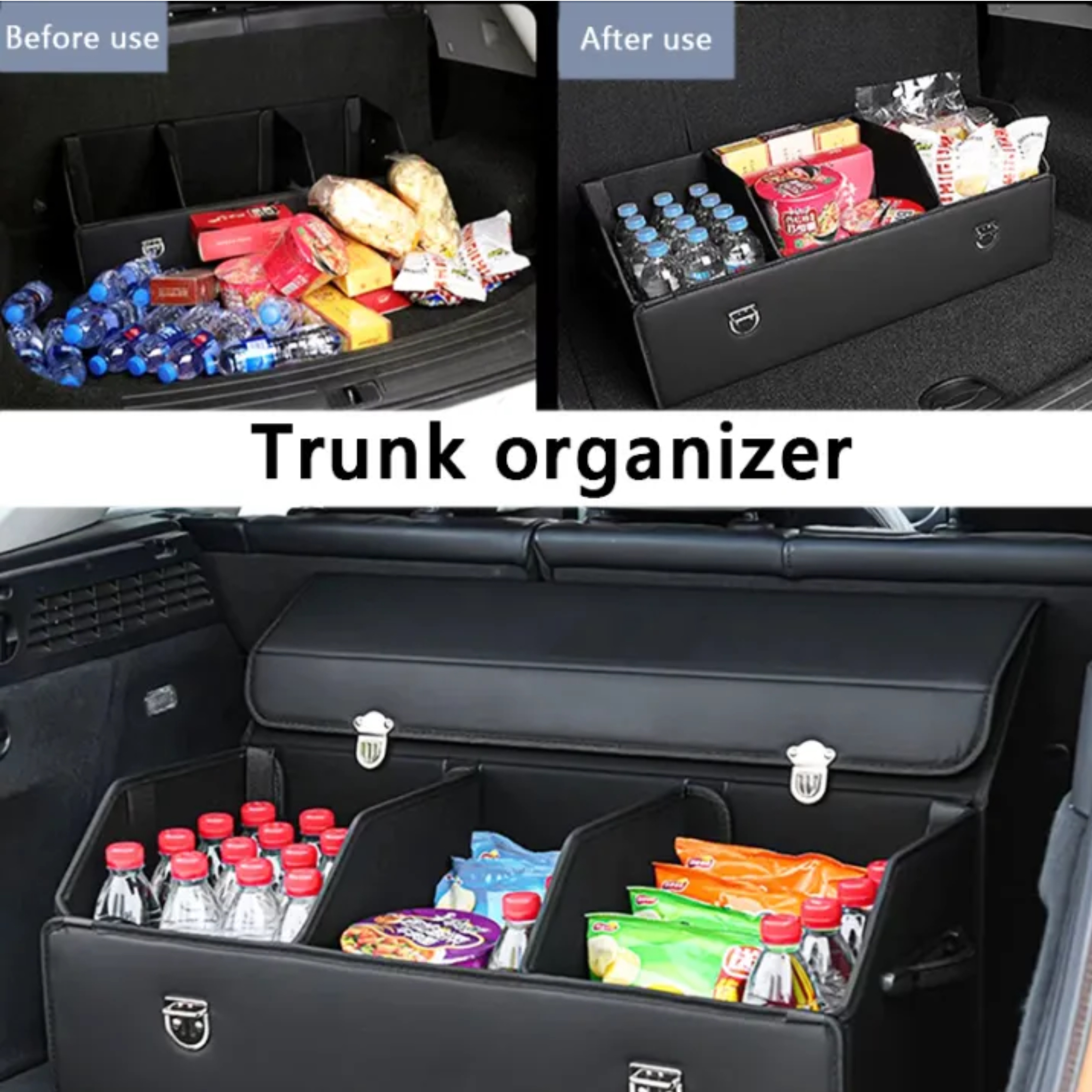 Luxury//Car Trunk Storage Box Multipurpose Collapsible Organizer Car ...