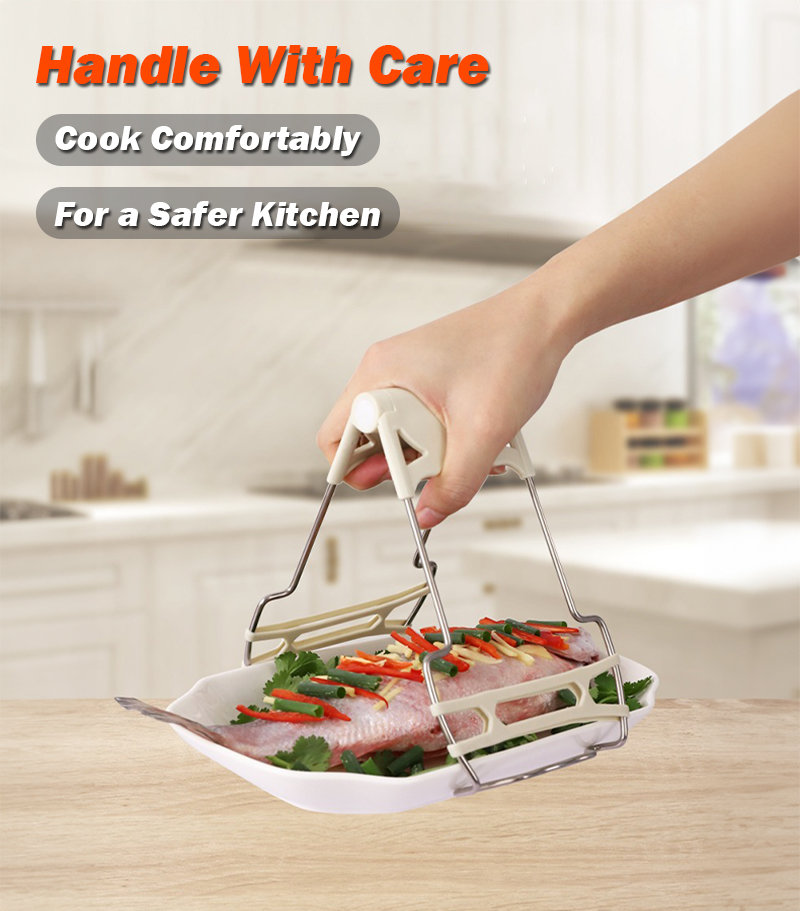 Kitchen Clamp For Dish Plate Pot Anti-Scalding Clamp With Silicone Grip ...