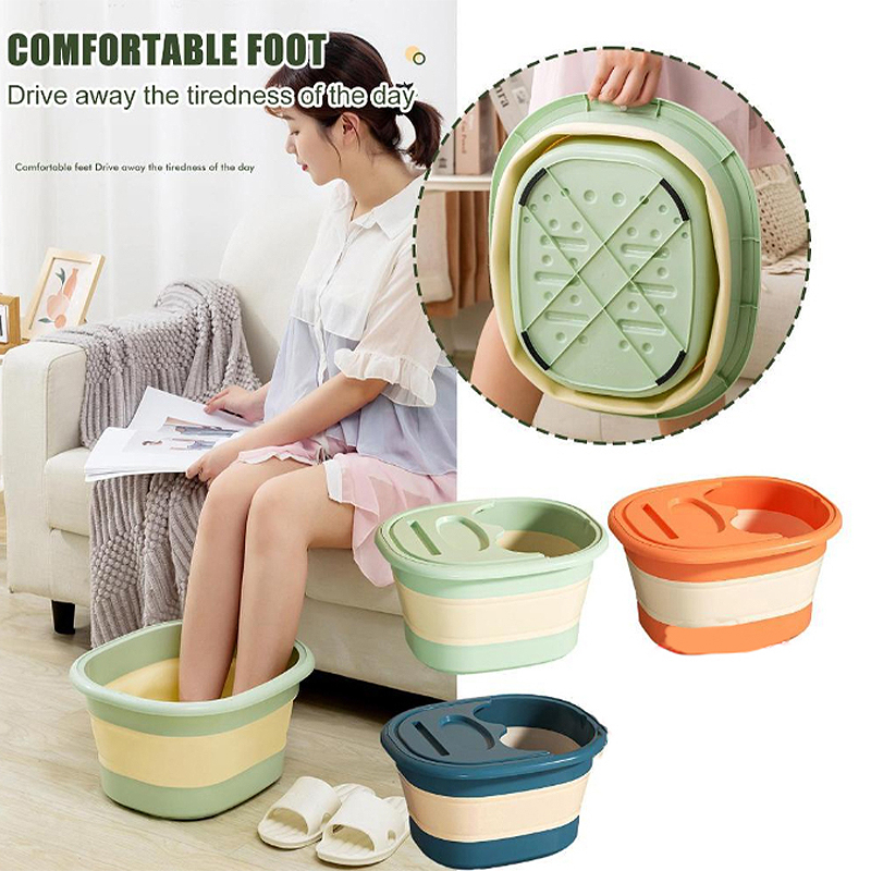 IMPROVE CIRCULATION 》Foldable Foot Bath Massage Bucket Detox Spa Soak ...