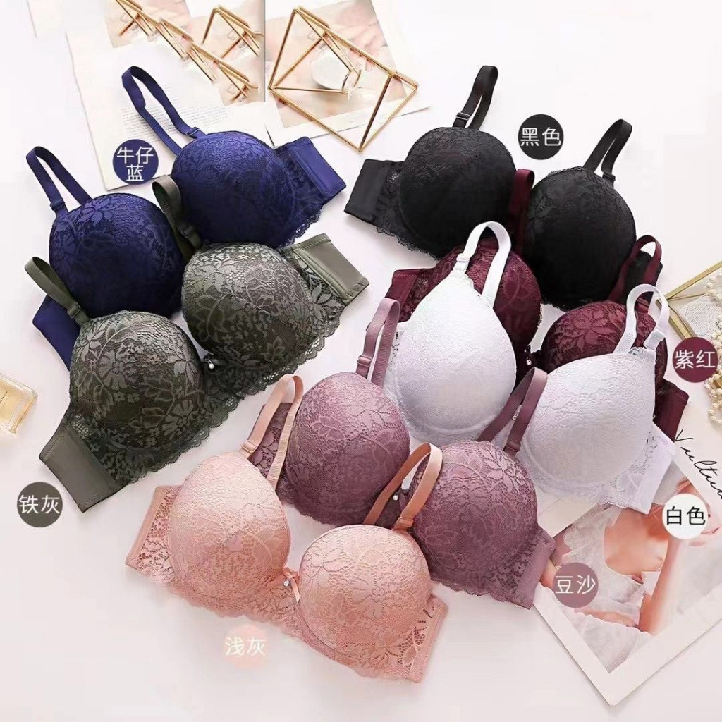Wired Bra Plus Size 38-48 Bra Cup D Full Cup Floral Bralette Baju Dalam ...