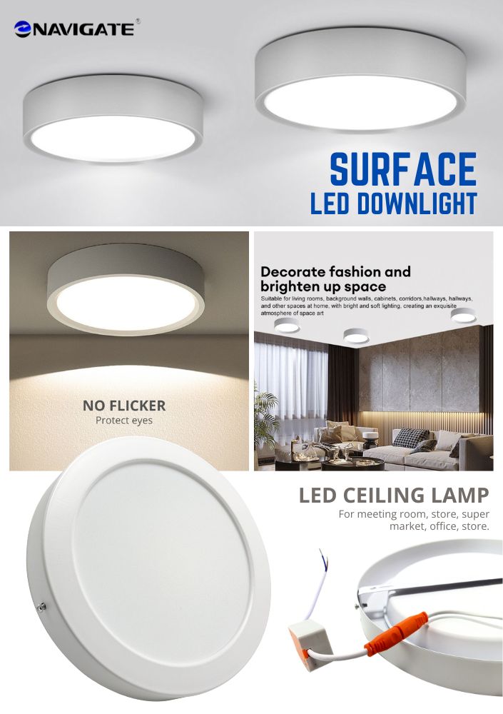 NAVIGATE LED Surface Downlight LED Downlight Ceiling Light Lampu Ruang ...