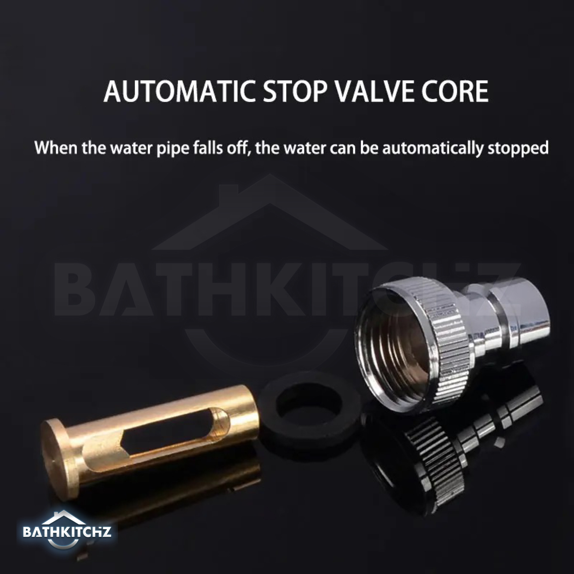 BATHKITCHZ SUS 304 Pin Stopper Connector Water Stop Faucet Water Outlet ...