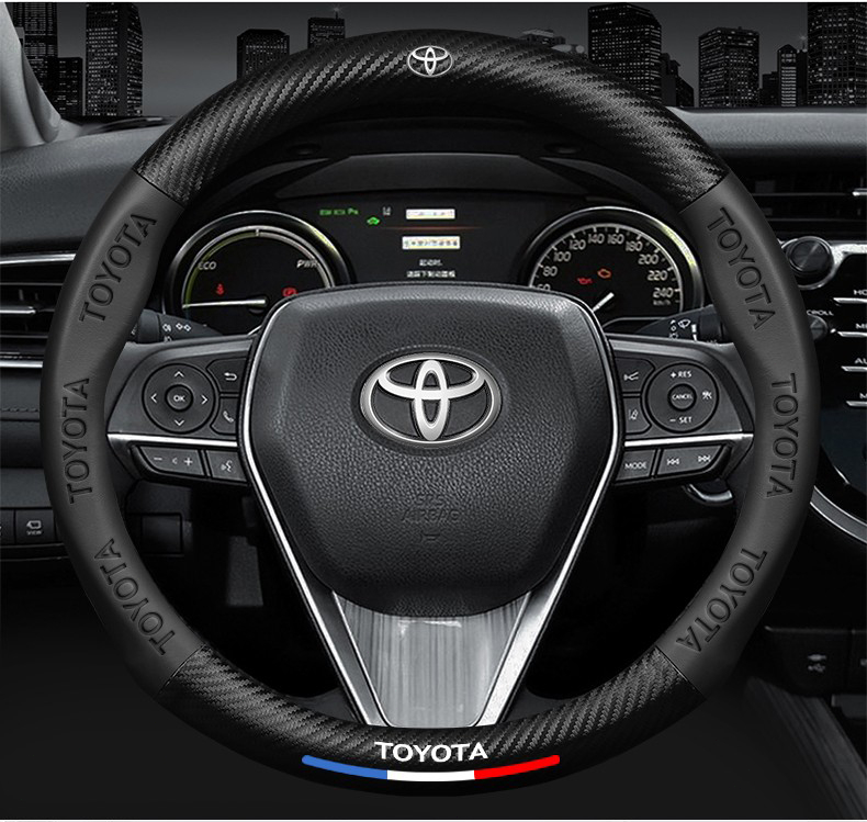 HOTOP Premium Printed Carbon Fiber Car Steering Wheel Cover Anti-Skid ...