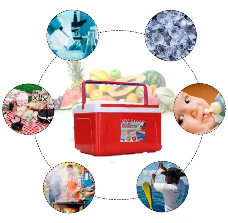 Bekas Tahan Sejuk Cooler Box Ice Box 20 Litre Portable Picnic Food ...