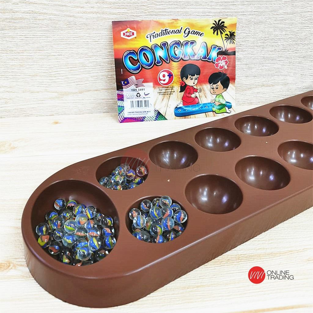 Traditional Games Plastic Congkak With 2 Pack Marbles Mainan Kanak ...