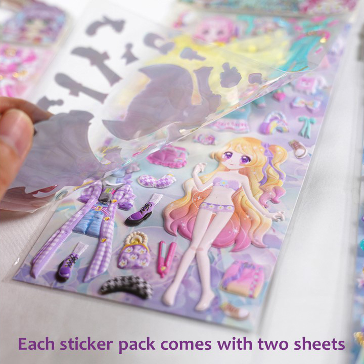 3D Puffy Dress Up Sticker Bubble Change Clothes Sticker Scrapbooking ...